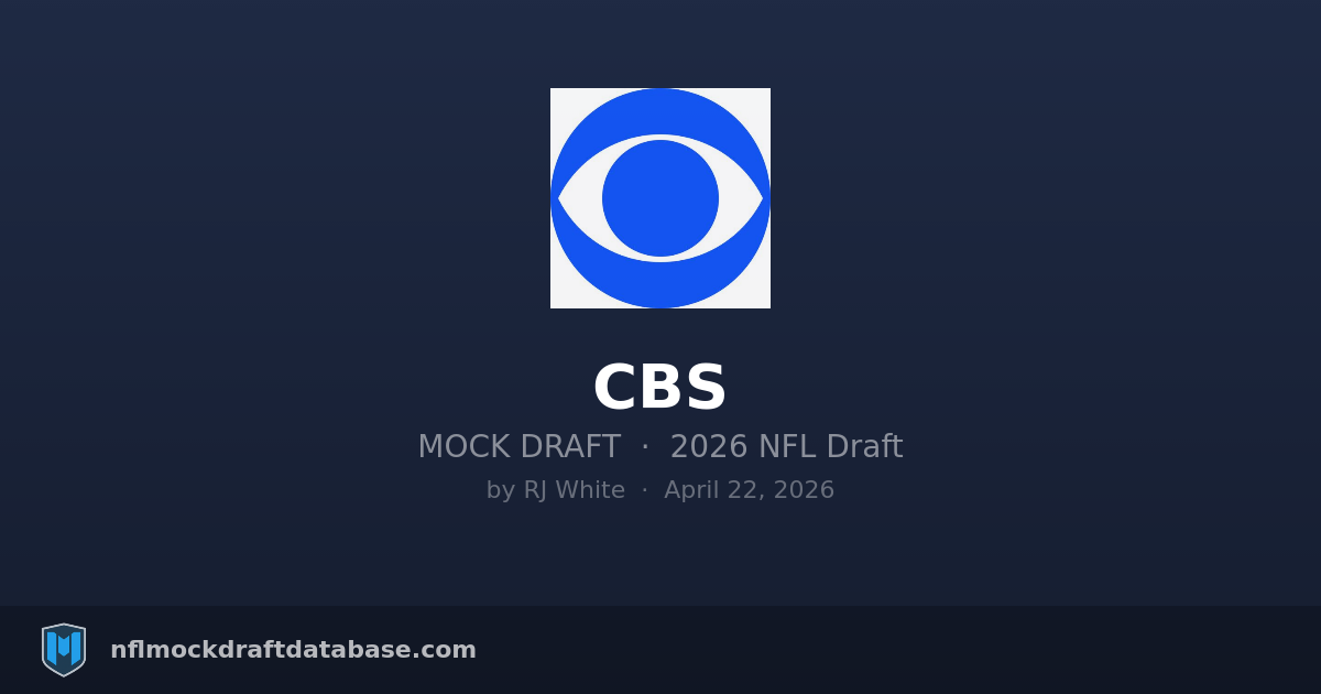 2026 NFL Mock Draft by RJ White (CBS) | NFL Mock Draft Database