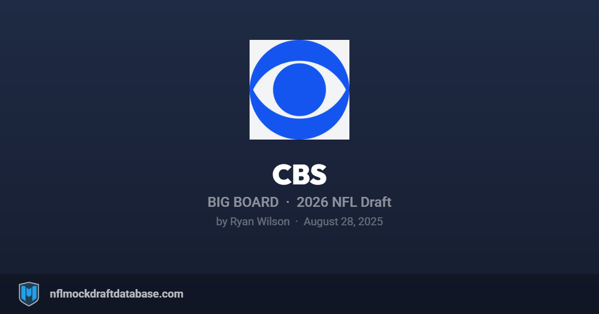 2026 NFL Big Board by Ryan Wilson (CBS) | NFL Mock Draft Database