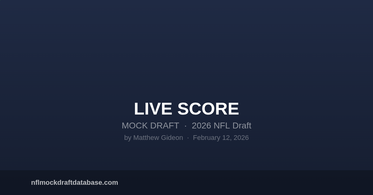 2026 NFL Mock Draft by Matthew Gideon (Live Score) | NFL Mock Draft ...