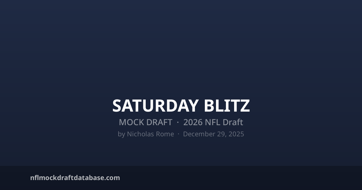 2026 NFL Mock Draft by Nicholas Rome (Saturday Blitz) | NFL Mock Draft ...