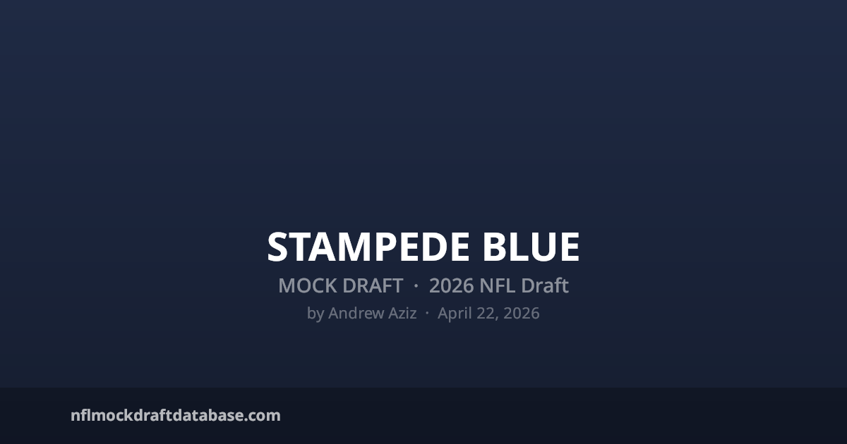 2026 NFL Mock Draft by Andrew Aziz (Stampede Blue) | NFL Mock Draft ...