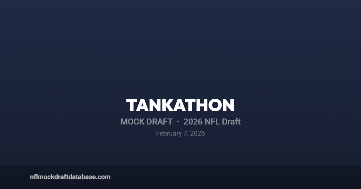 2026 NFL Mock Draft (Tankathon) | NFL Mock Draft Database