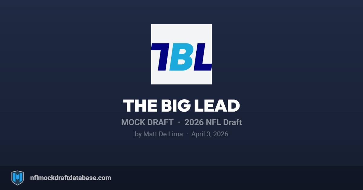 2026 NFL Mock Draft by Matt De Lima (The Big Lead) | NFL Mock Draft ...