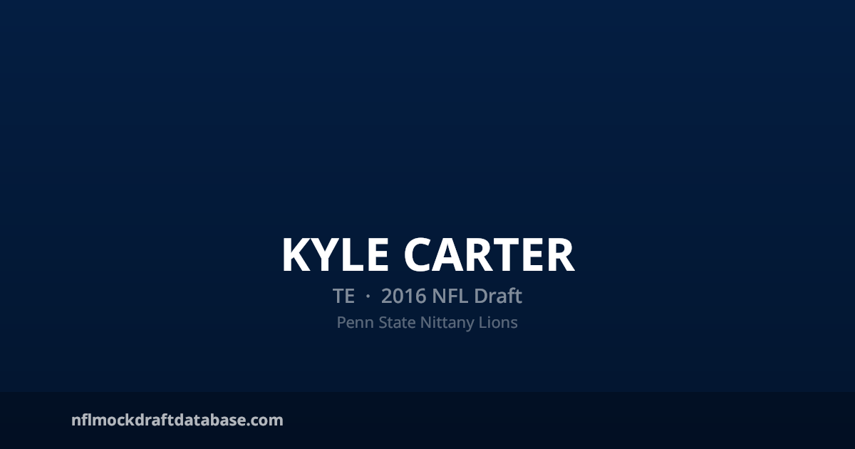 Kyle Carter 2016 NFL Mock Draft Profile — TE | NFL Mock Draft Database