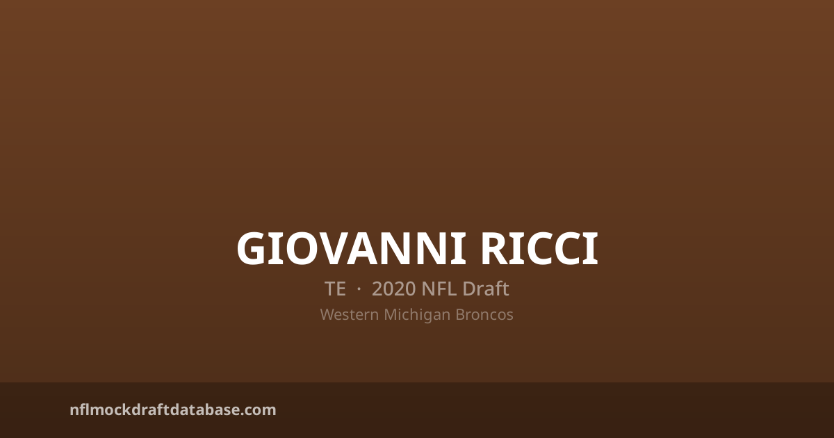 Giovanni Ricci 2020 NFL Mock Draft Profile — TE | NFL Mock Draft Database