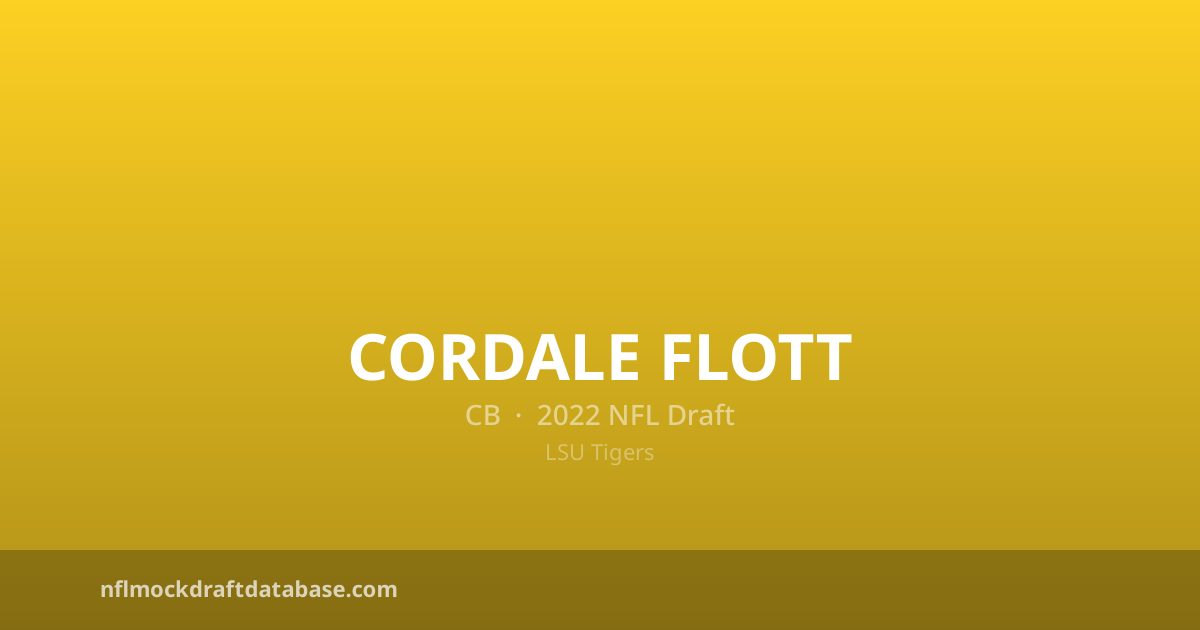 Cordale Flott 2022 NFL Mock Draft Profile — CB | NFL Mock Draft Database