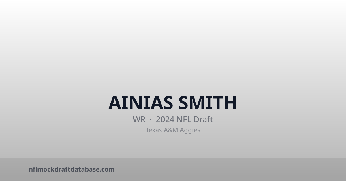 Ainias Smith 2024 NFL Mock Draft Profile — WR | NFL Mock Draft Database