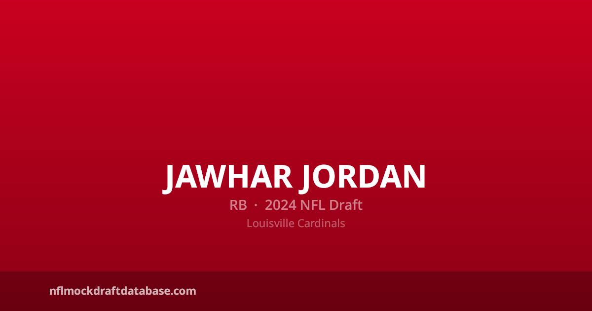 Jawhar Jordan 2024 NFL Mock Draft Profile — RB | NFL Mock Draft Database