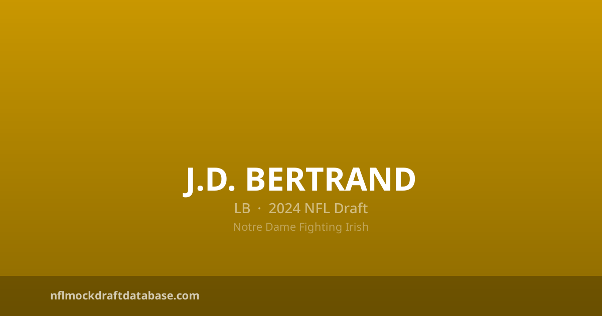 J.D. Bertrand 2024 NFL Mock Draft Profile — LB | NFL Mock Draft Database