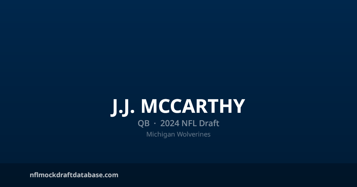 J.J. McCarthy 2024 NFL Mock Draft Profile — QB | NFL Mock Draft Database