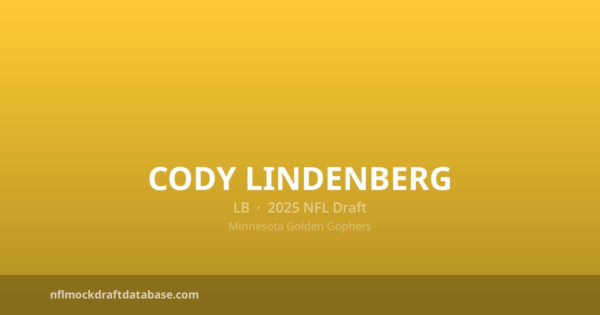 Cody Lindenberg 2025 NFL Mock Draft Profile — LB | NFL Mock Draft Database