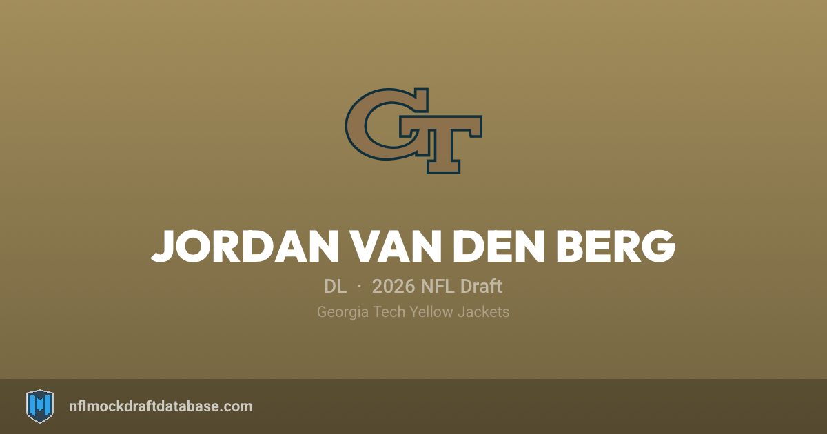Jordan van den Berg 2026 NFL Mock Draft Profile — DL | NFL Mock Draft ...